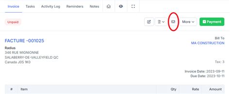 How To Send An Invoice By Email In Radius Crm