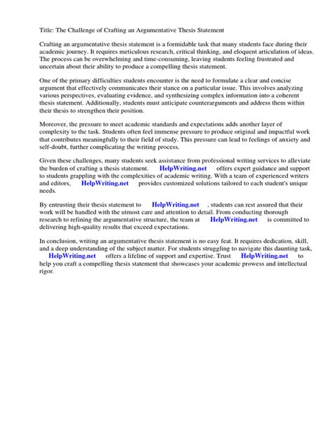 Example Argumentative Thesis Statement Pdf Essays Thesis