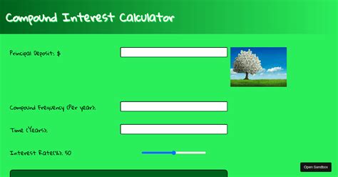 Compound Interest Caulculator Codesandbox