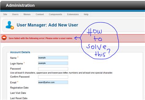 Error Please Enter A Username