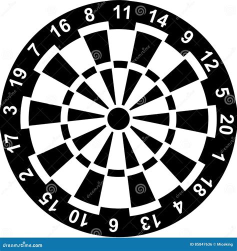 Dartboard With Numbers Vector Illustration CartoonDealer Com