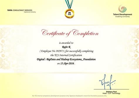 392973digital Bigdata And Hadoop Ecosystemsfoundation E Certficate