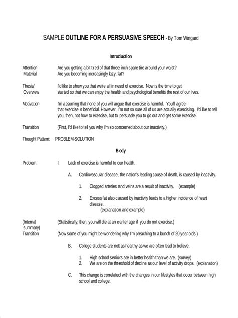 Preparation Outline Example
