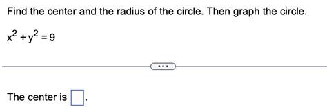 solved graph the circlex2 y2 9