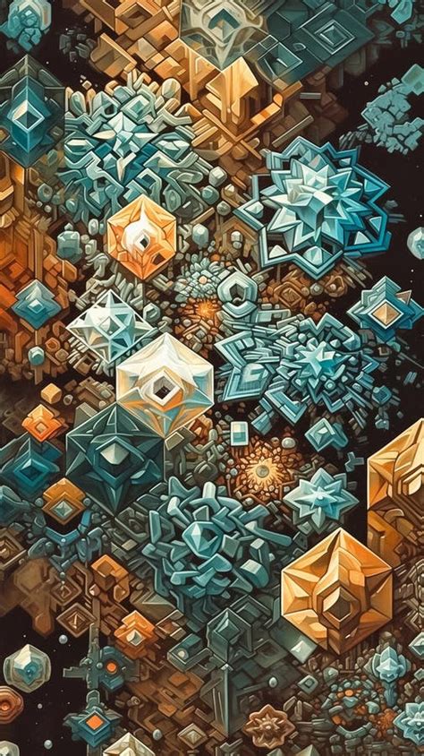 Illustration Of Abstract Geometric Composition Digital Art Works Generative Ai Stock