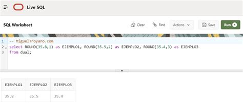Función Round En Oracle