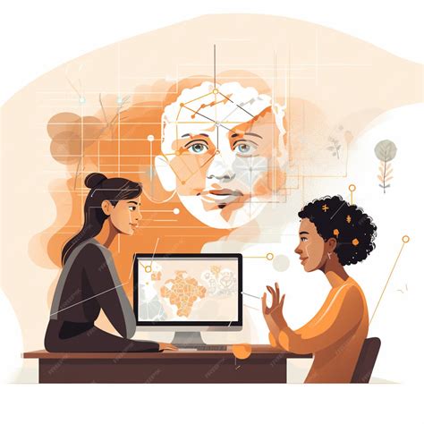 Premium Ai Image A Teacher Interacting With An Ai On The Screen Of Her Computer