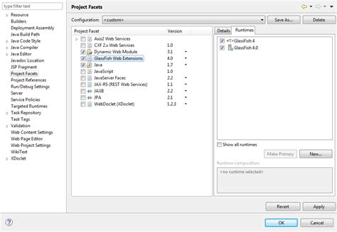 Java How Do You Re Associate A Glassfish Eclipse Project With The Glassfish Runtime Stack