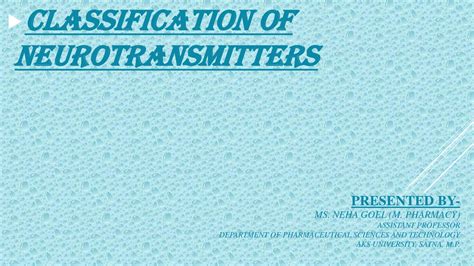 SOLUTION Classification Of Neurotransmitters Studypool