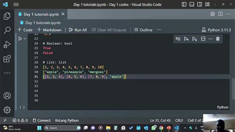 Day 1 Video 1 Python Datatypes And Variable Names Youtube