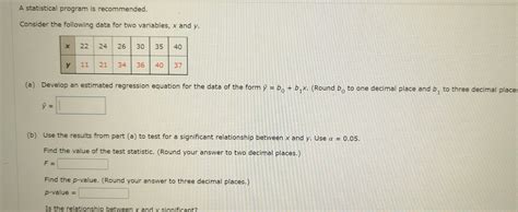 solved a statistical program is recommended consider the