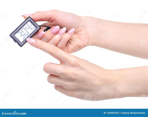 Temperature Sensor Display In Hand Stock Image Image Of Instrument