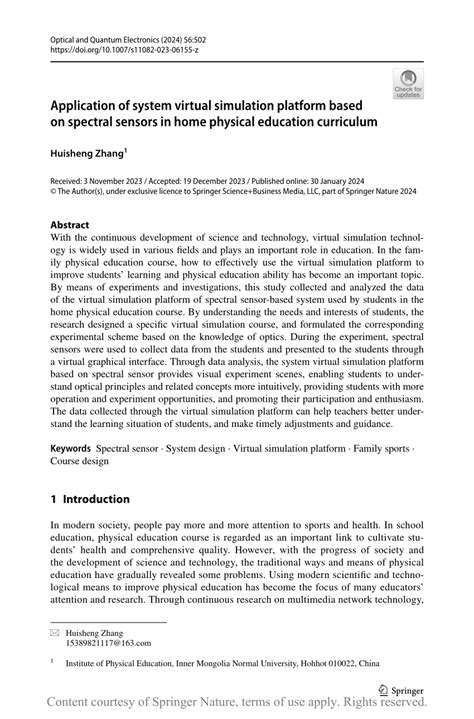 Application Of System Virtual Simulation Platform Based On Spectral Sensors In Home Physical