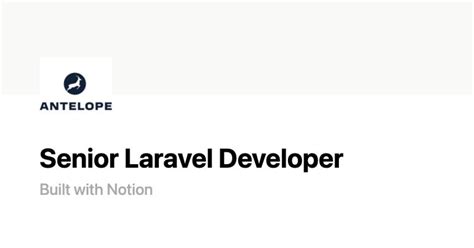 Laravel News On Linkedin Senior Laravel Developer Notion