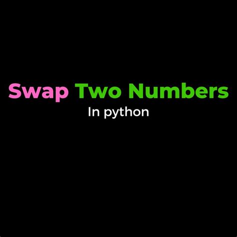 Python Program To Swap Two Numbers Python Programming Basic Programming Python