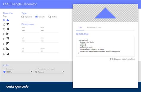 Cssで出力する三角形ジェネレーター「css Triangle Generator」 Webclips