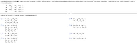 solved given a homogeneous system ax 0 of scalar linear