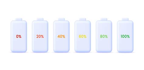3d 배터리 충전 표시기 배터리 충전량이 낮음에서 높음으로 증가합니다 방전 및 충전 된 배터리 0명에 대한 스톡 벡터 아트 및 기타 이미지 Istock