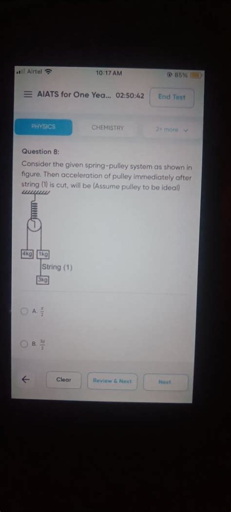 Consider The Given Spring Pulley System As Shown In The Figure Then The