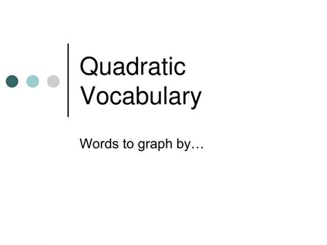 Ppt Quadratic Vocabulary Powerpoint Presentation Free Download Id