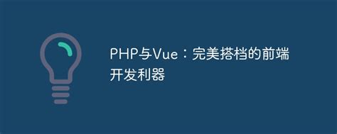 PHP与Vue完美搭档的前端开发利器 php教程 PHP中文网