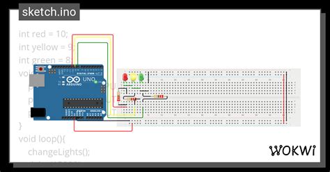 Street Light Wokwi Esp32 Stm32 Arduino Simulator
