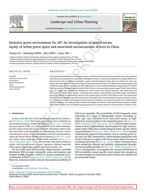 Pdf Inclusive Green Environment For All An Investigation Of Spatial