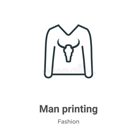 Man Printing Outline Vector Icon Thin Line Black Man Printing Icon