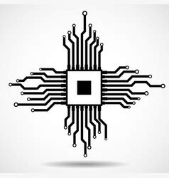 Cpu Microprocessor Microchip Royalty Free Vector Image