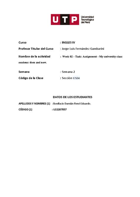 Week 02 Task Assignment My University Class Sessions Then And Now