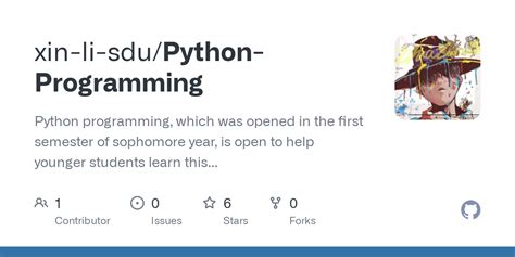 Github Xin Li Sdupython Programming Python Programming Which Was