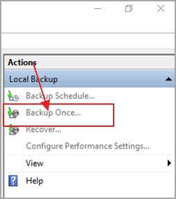 Click Backup Once