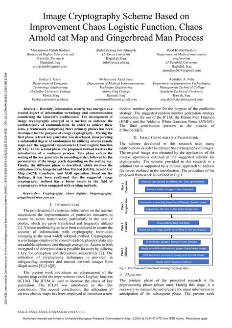 Pdf Image Cryptography Scheme Based On Improvement Chaos Logistic