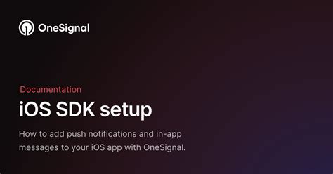 Ios Sdk Setup Onesignal