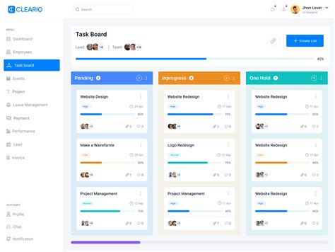 Task Management Dashboard UI UX Design Behance