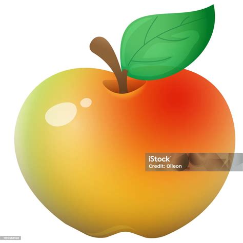 흰색 배경에 만화 사과의 색상 이미지입니다 과일 아이들을위한 벡터 그림입니다 가을에 대한 스톡 벡터 아트 및 기타 이미지 가을 계절 과수원 Istock
