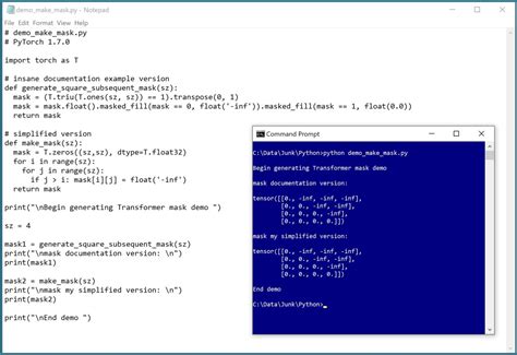 Generating Pytorch Transformer Masks James D Mccaffrey