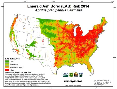 Eab Map Of Distribution Emerald Ash Borer Profile Invasive Species