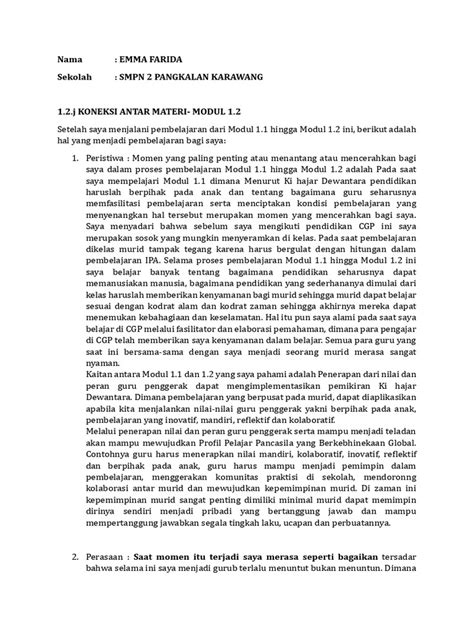 12j Koneksi Antar Materi Pdf Karier And Perkembangan