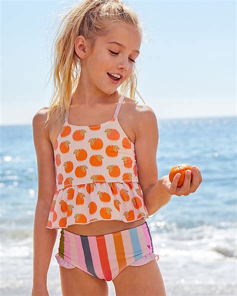 Girls Ruffle Tankini By Pink Chicken Garnet Hill