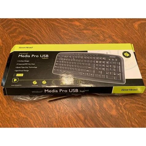 Windows Gear Head USB Keyboard Spill Proof Windows Pro USB 114 Keys Spill Proof Keyboard Usb