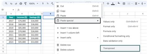 Transpose In Google Sheets Definition How To Transpose