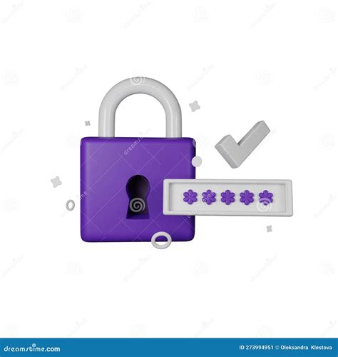 3d Lock Secure Icon Password Authentication Render Concept Secret Personal Data Protection