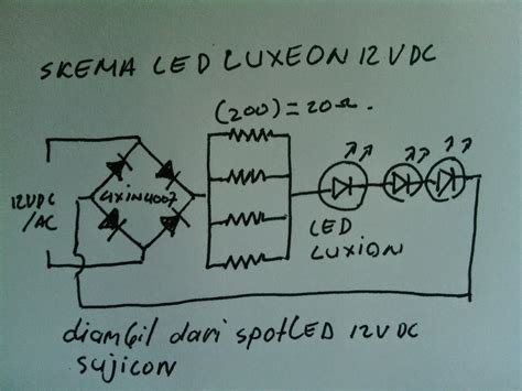 PENYON JEGU Skema Lampu Spot Led Luxion 12 Vdc