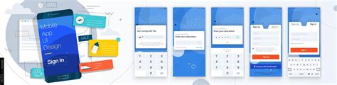 Premium Vector Design Mobile Application Ui Ux Gui Screens With