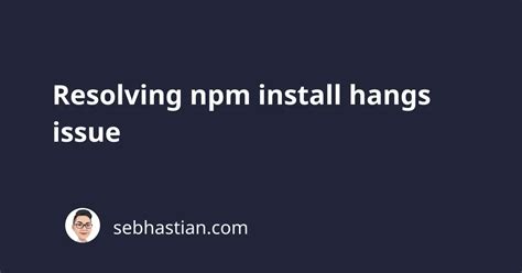Resolving Npm Install Hangs Issue Sebhastian