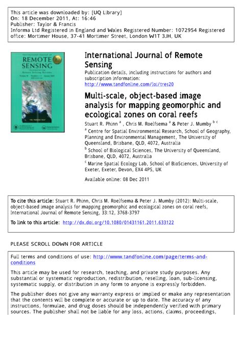 Pdf Multi Scale Object Based Image Analysis For Mapping Geomorphic