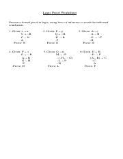 Logic Proof Worksheet Pdf Logic Proof Worksheet Present A Formal Proof In Logic Using Laws Of