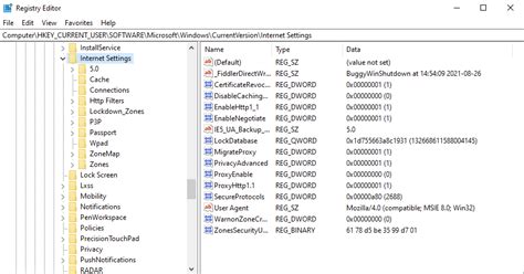 Lists Few Values For The Internet Setting Registry Path · Issue 85 · Kesslernode Regedit · Github