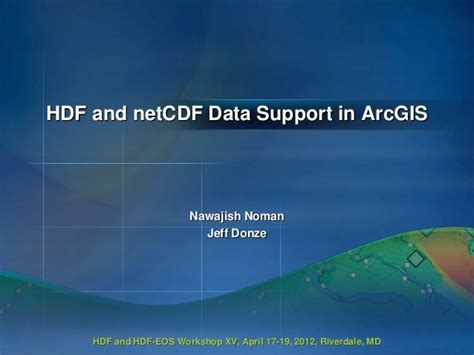 hdf and netcdf data support in arcgis